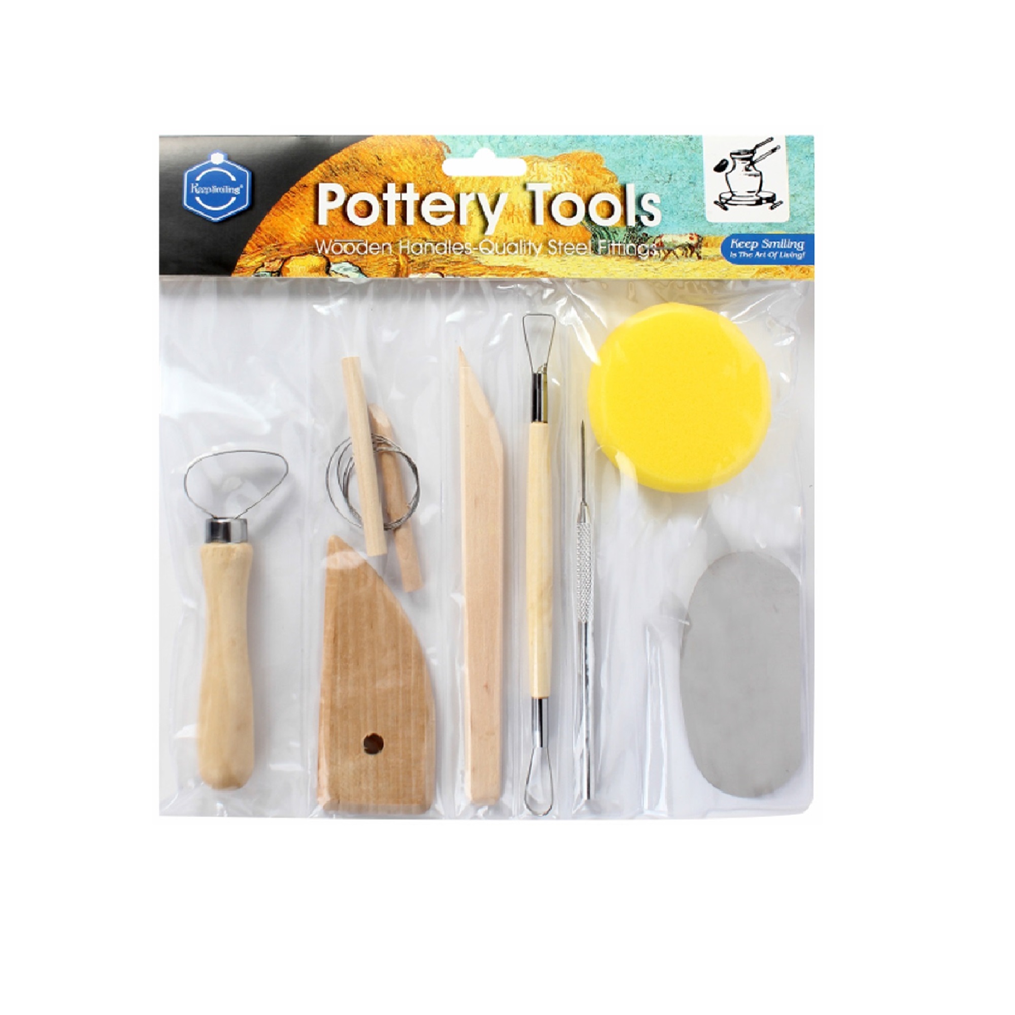 Keep Smiling 10Pcs Pottery Tools Set Clay Needle Cutter Loop Ribbon Ceramics Clay Sculpting ...
