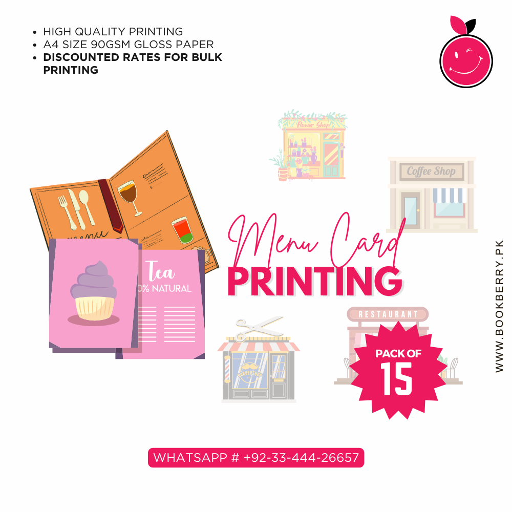 Customized Restaurent Food Menu Printing Single Side A4 Size Printing | Personalised Restaurant ...