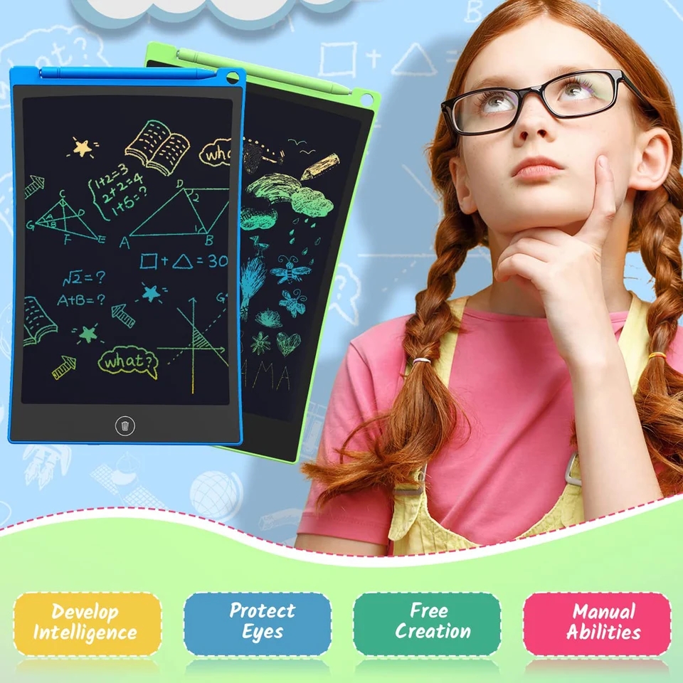 LCD Writing Tablet for Kids | Multi Color Writing Pad 8.5" | Erasable ...