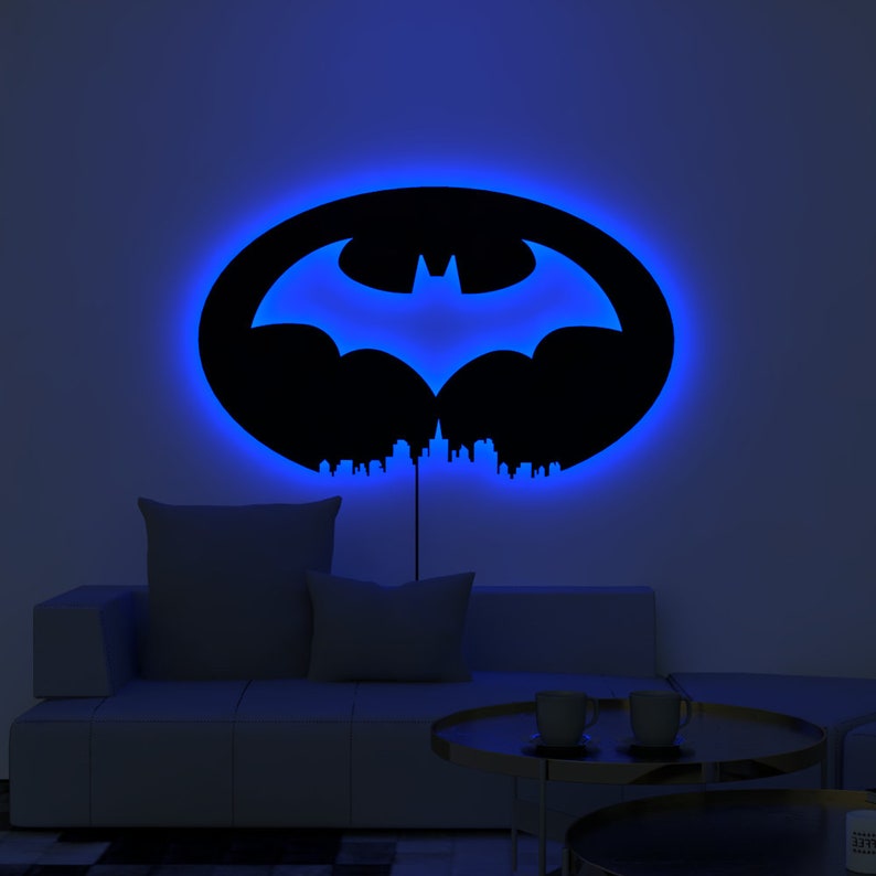 ZF Bat Gotham Inspired LED Wall Decor - Chic Silhouette Design for ...