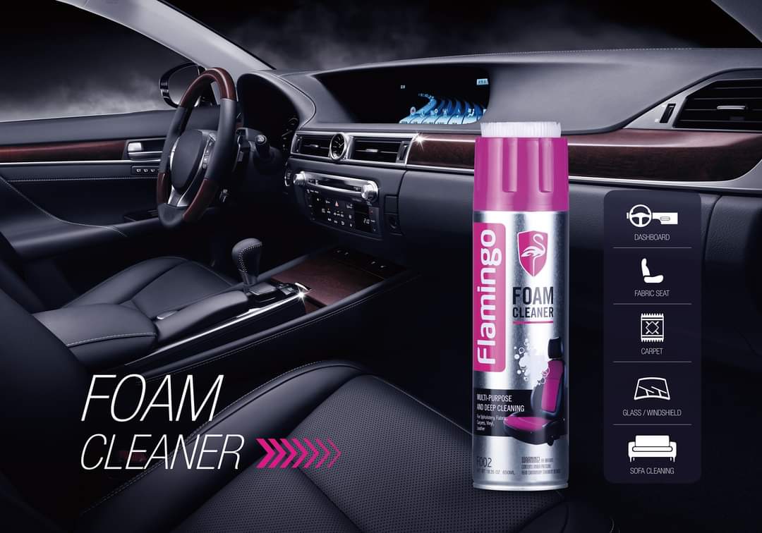 Multi-Purpose Flamingo Foam Cleaning Like Fabric, Carpet, Leather, Vinyl etc. Foam Cleaner ...