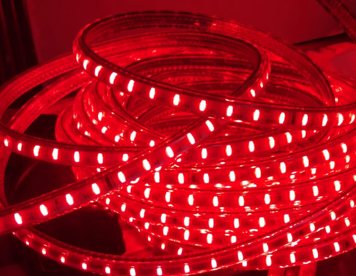 1 Metre Fancy Decoration Rope RED Color LED's Light with 220v Adapter ...