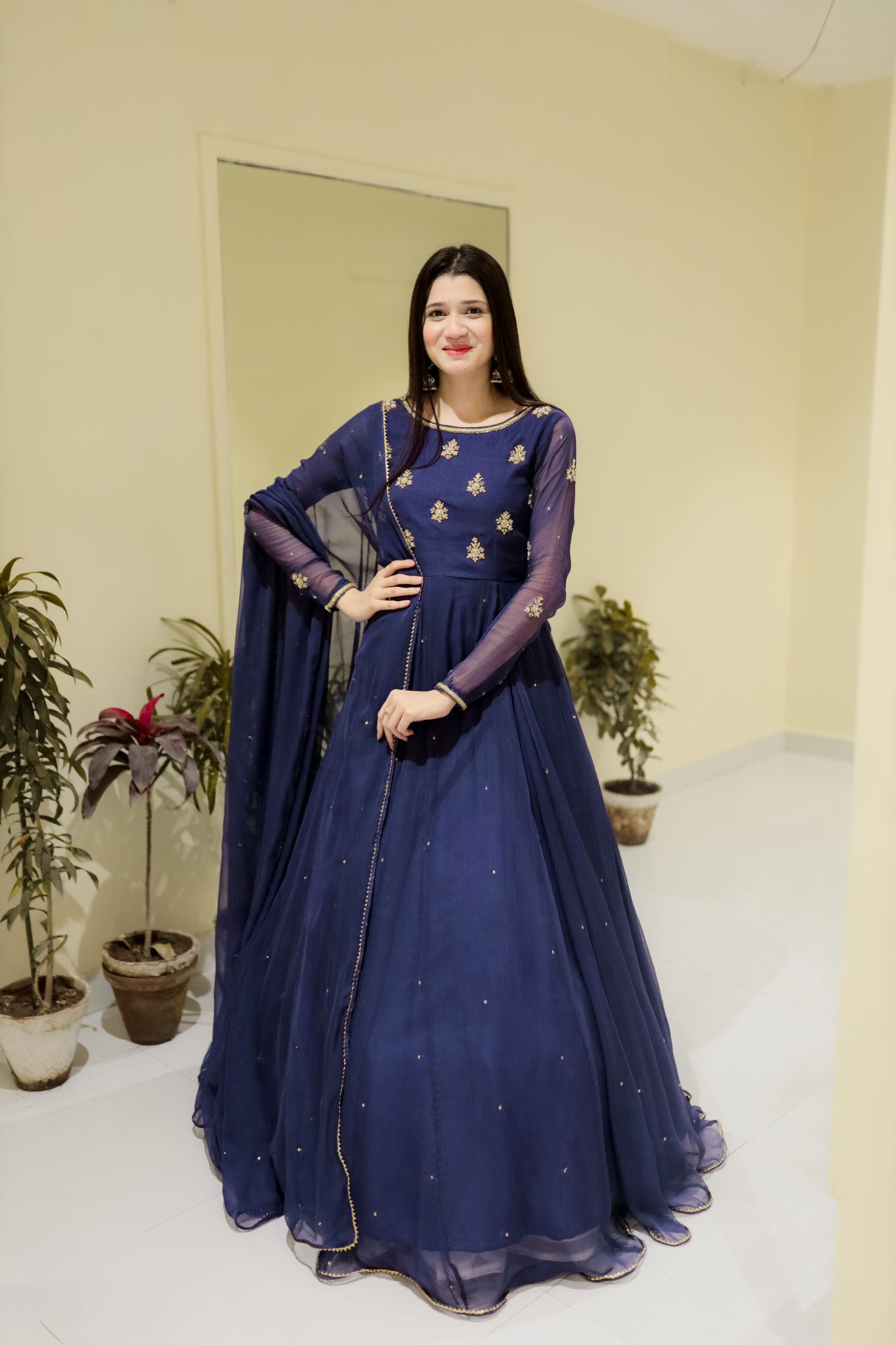 Anarkali Style Embroidered Maxi Dress for Women 3-Piece - Party Wear ...