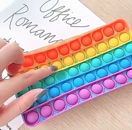 Silicone Pop it Fidget Pencil Case and keychain for Kids/Adult School ...