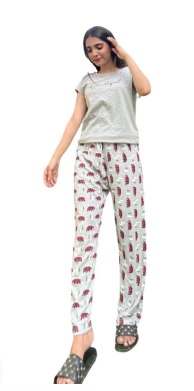 Pinky PJ's Red Bear Trouser For Her Espico Pink - Night Dress for Girls ...
