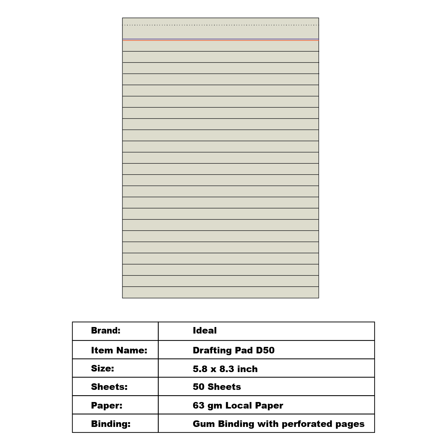 Drafting Pad D50 - Pack of 3 Pcs - Size A5 - LocaI Paper | Daraz.pk