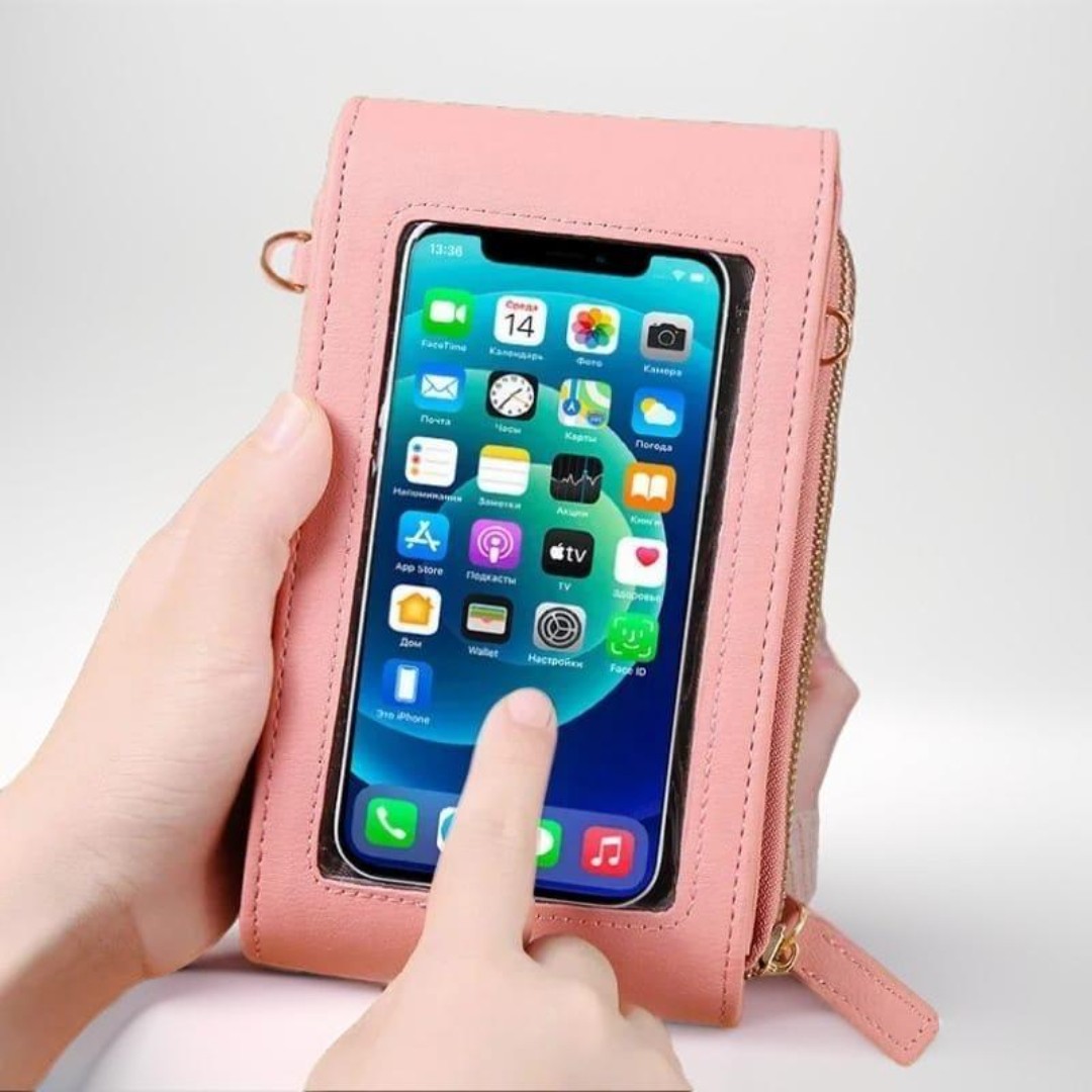 Stylish Soft Leather Women's Crossbody Bag with Touch Screen Mobile ...