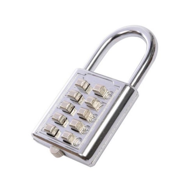 6 8 10 Digit Push Button Security Combination Code Padlock Luggage ...