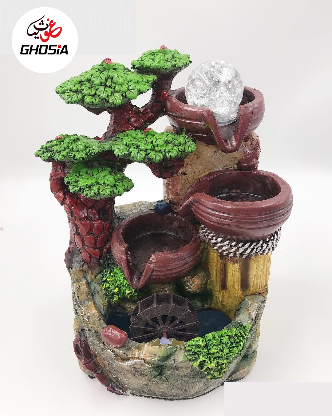 Tabletop Fountain Decoration With Colorful Lights Water Floating ...