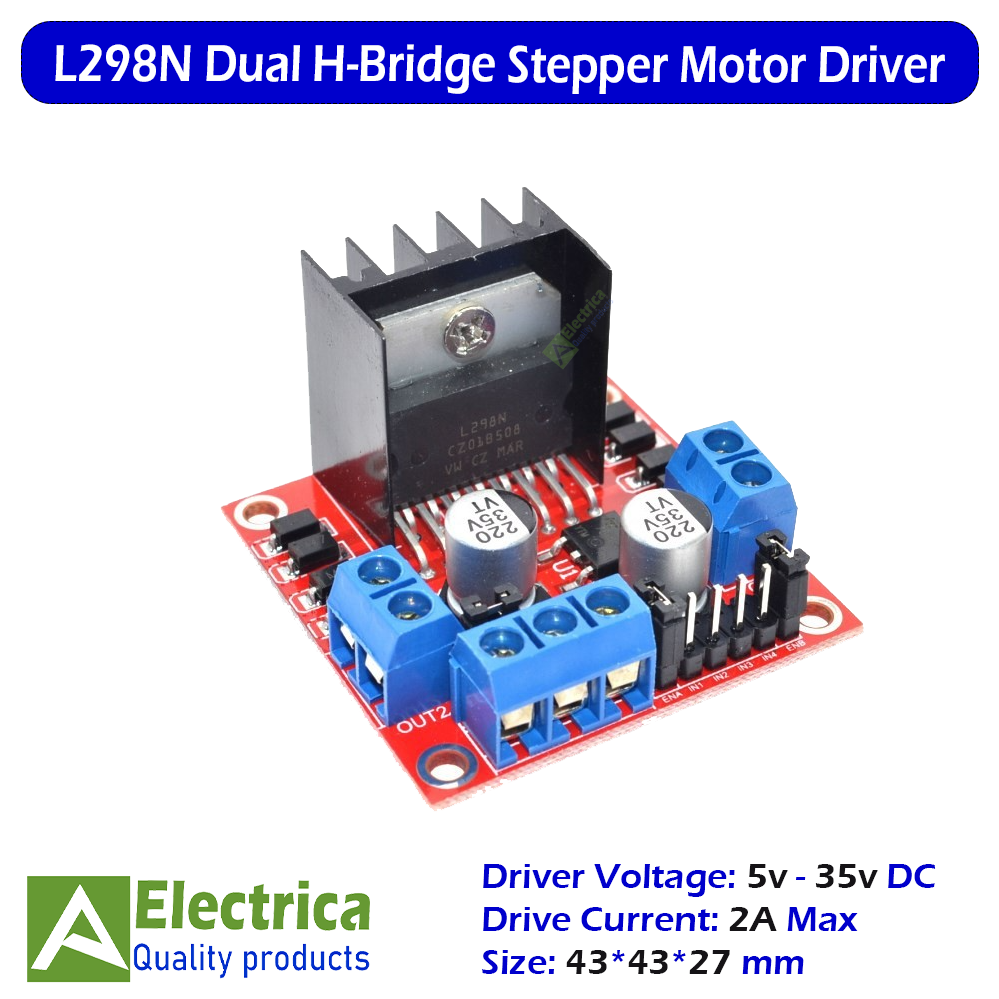 L298N Dual H-Bridge Stepper Motor Driver Module for Arduino DIY by ...