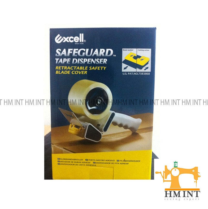 EXCELL 3 inch Handheld Tape Dispenser - Black & White with safety ...