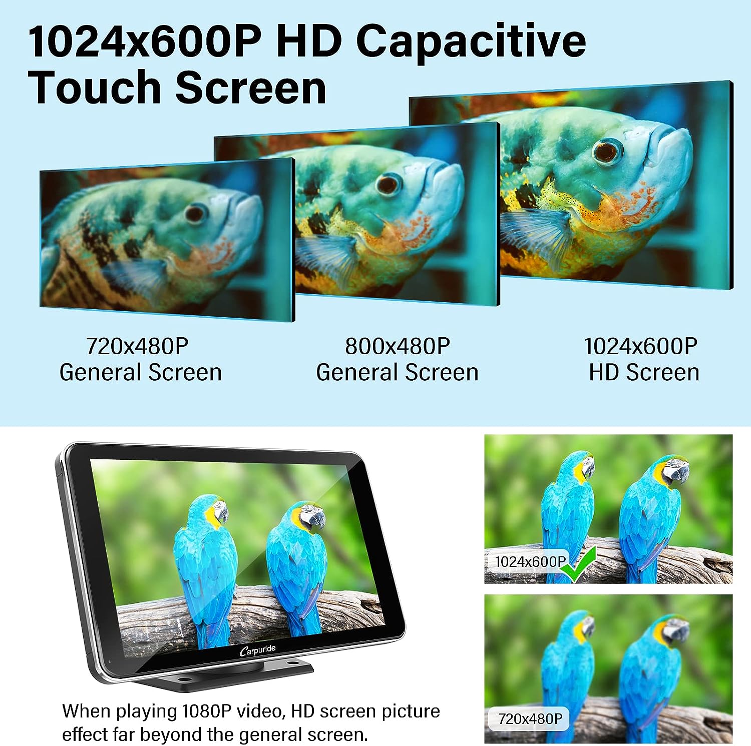 Car Navigation Screen Carpuride 7 Inch CarPlay & Android Auto Display ...