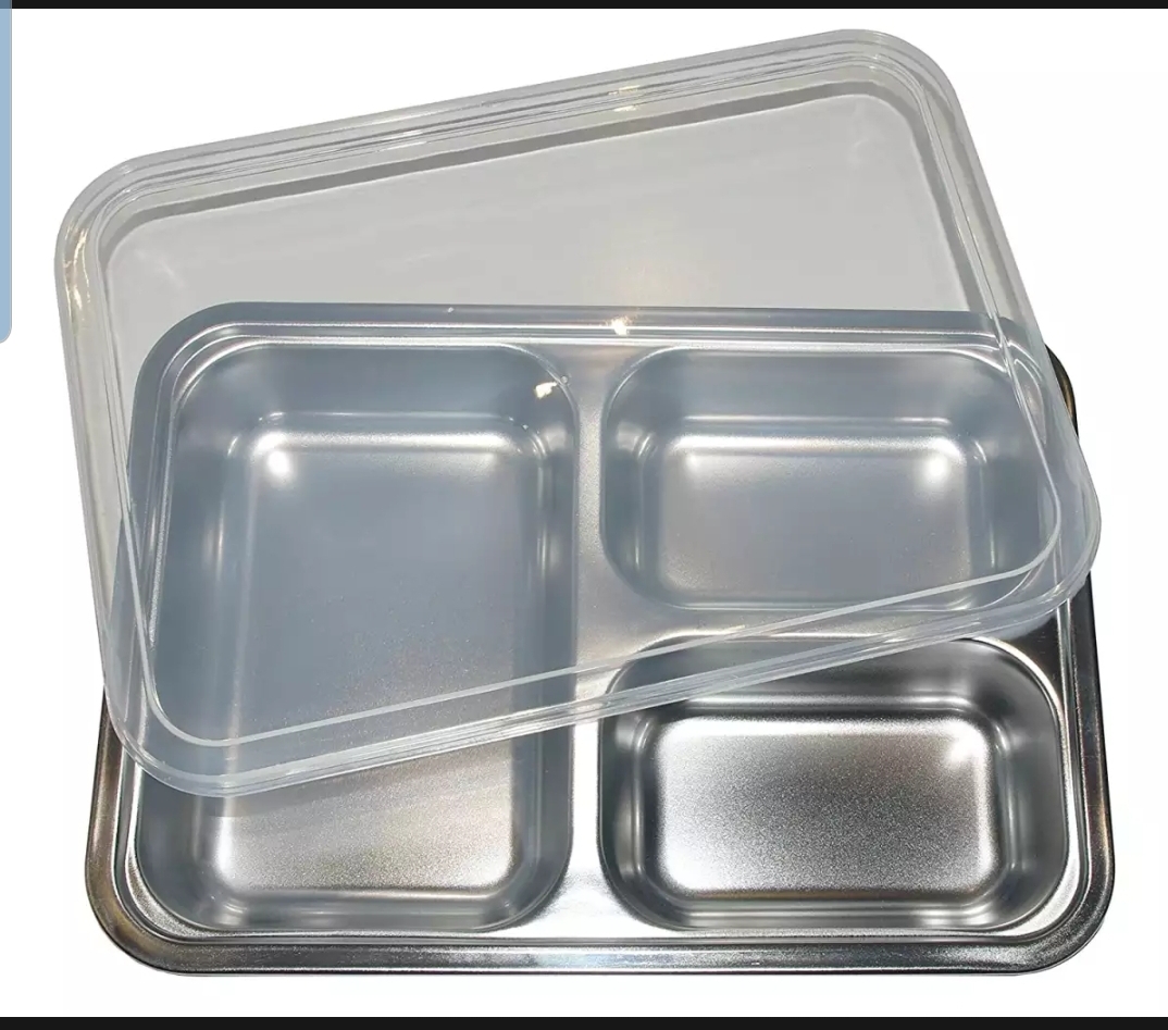 tStainless Steel Lunch Box with 3 Compartments-Eco Friendly Container ...