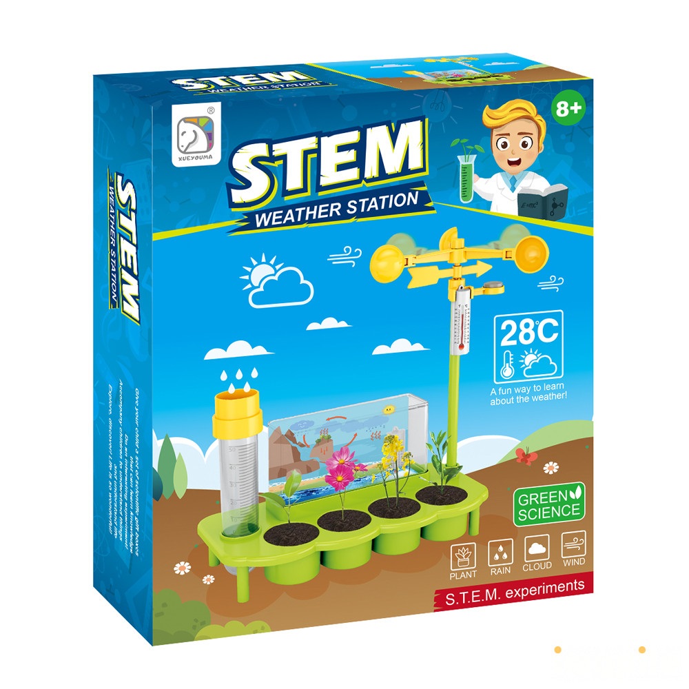 Kids STEAM Powered Weather Station Toy Plant Growing Learning Climate ...