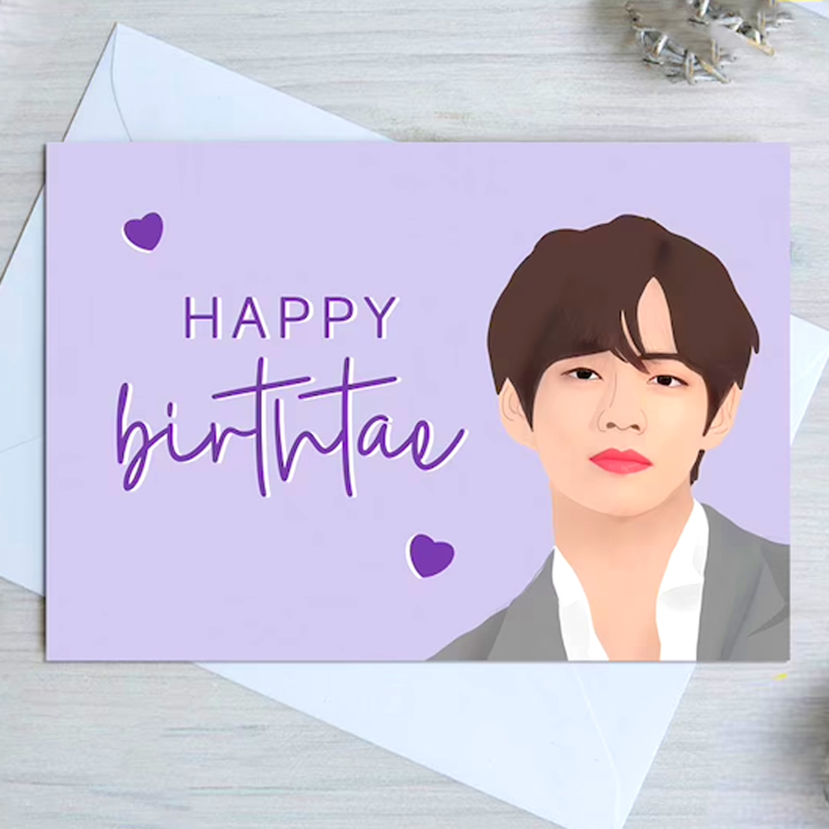 BTS Birthday Card V KPOP Taehyung BT21 Greeting Card | Daraz.pk