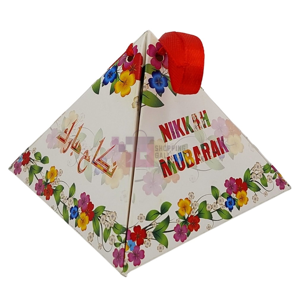 Pyramid Design Bidh Box - 3.5 Inch x 3.5 Inch - Wedding Themed Party ...
