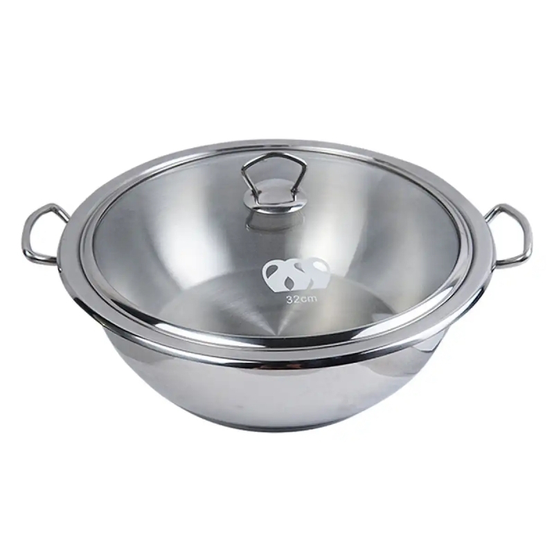 Alpha Stainless Steel Cooking Wok-Encapsulated Double Bottom Stainless ...