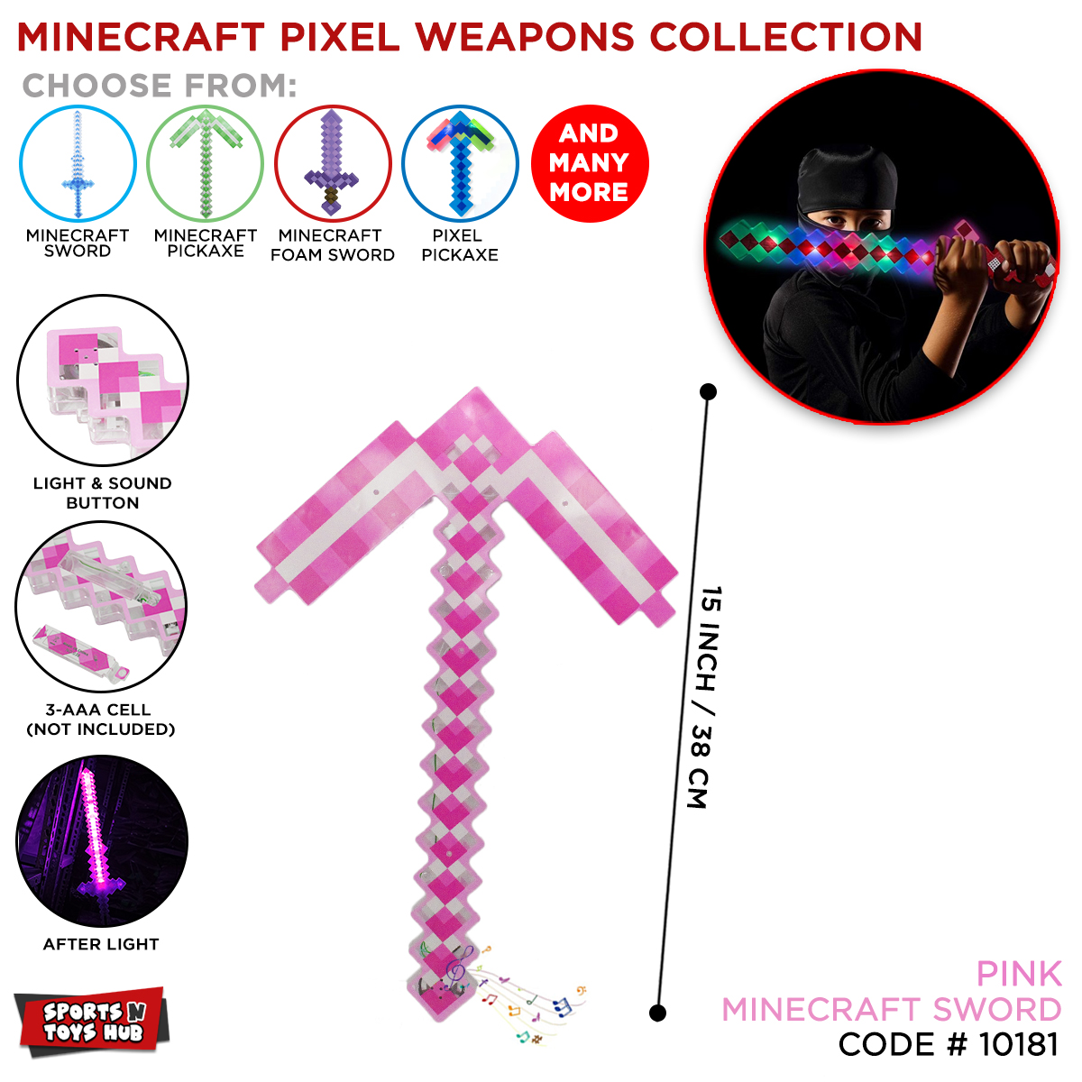 Minecraft Swords Collections, Diamond Enchanted Pickaxe Child Boys ...