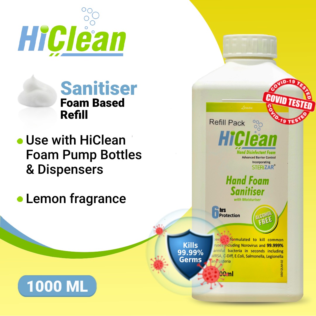 HiClean Hand Foam Sanitizer Refill (Lemon) - 1000ml | Daraz.pk