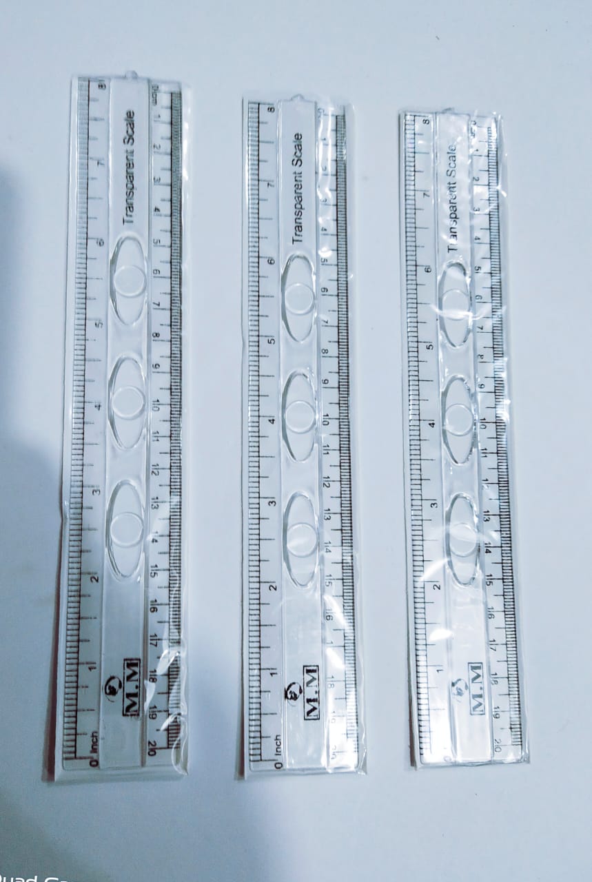Plastic Ruler 8 inch MM Scale (Pack 12-Pcs) | Daraz.pk