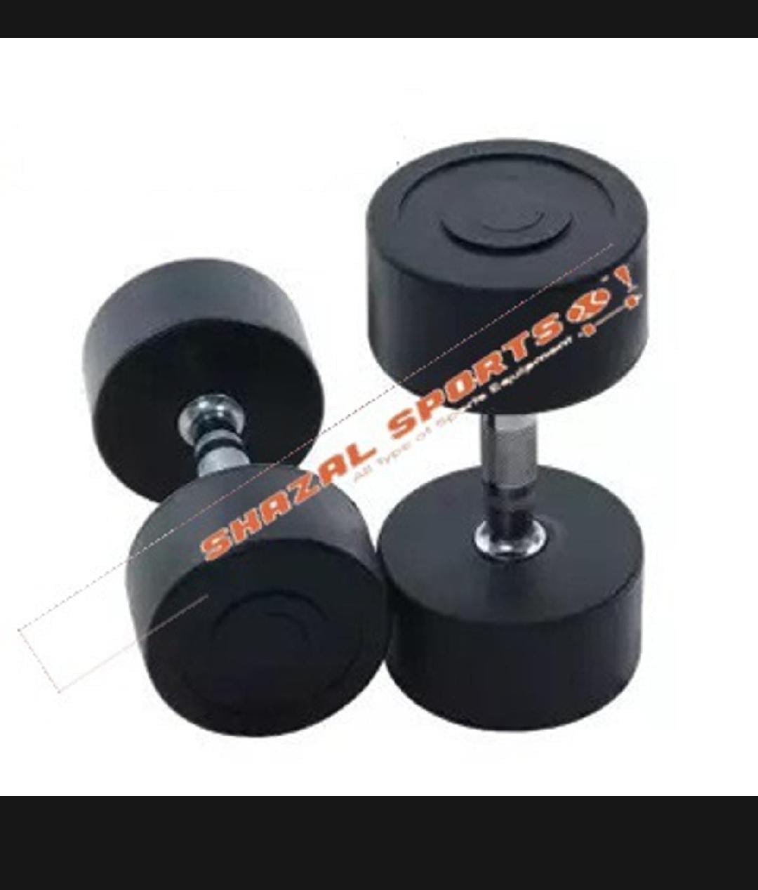 Dumbbell Set With Rubber Coated Dumbell Black Pair - 8kg (8+8=16 kg ...