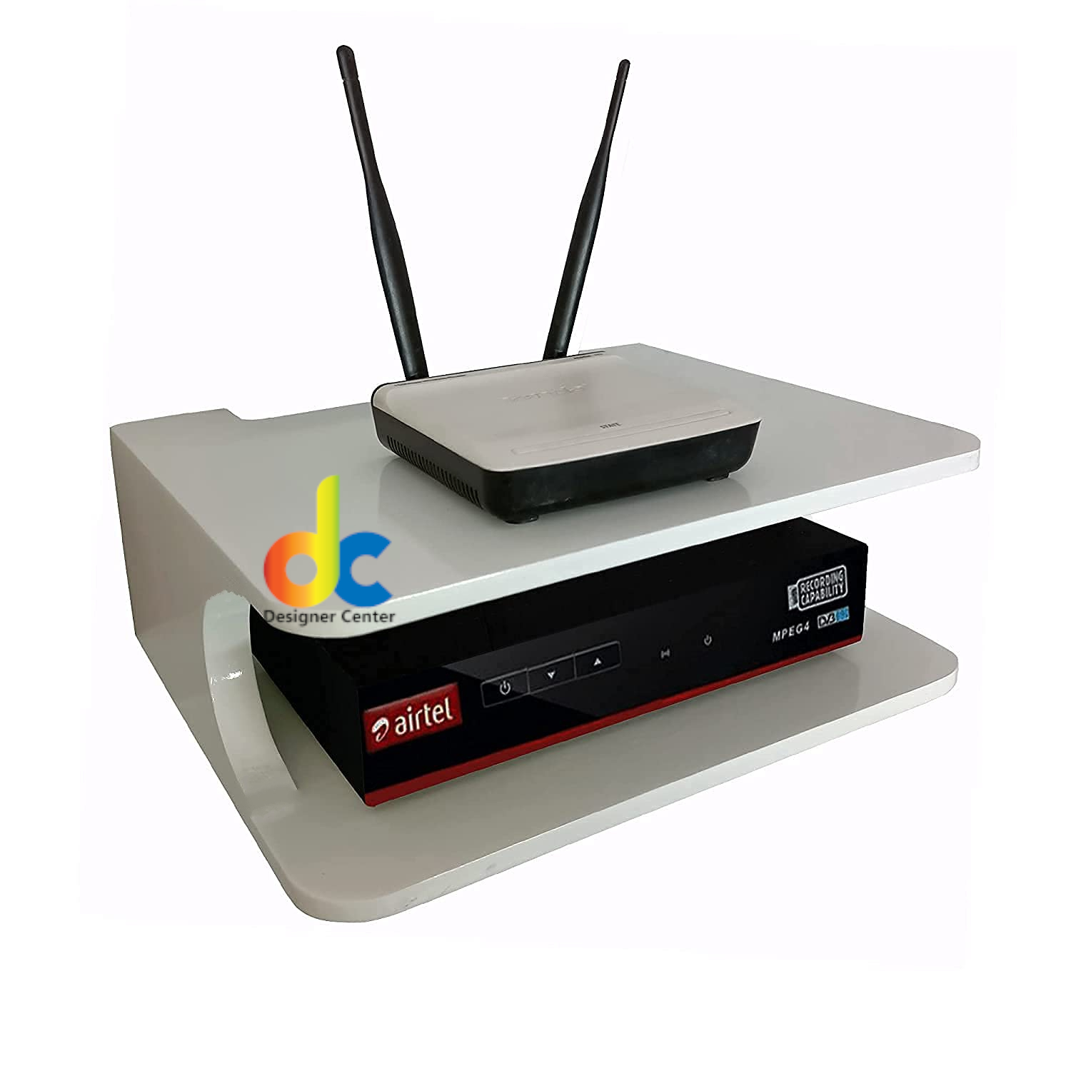 2 Layers Wall Mounted Shelf For Wifi Router, Phone, Decorative Items ...