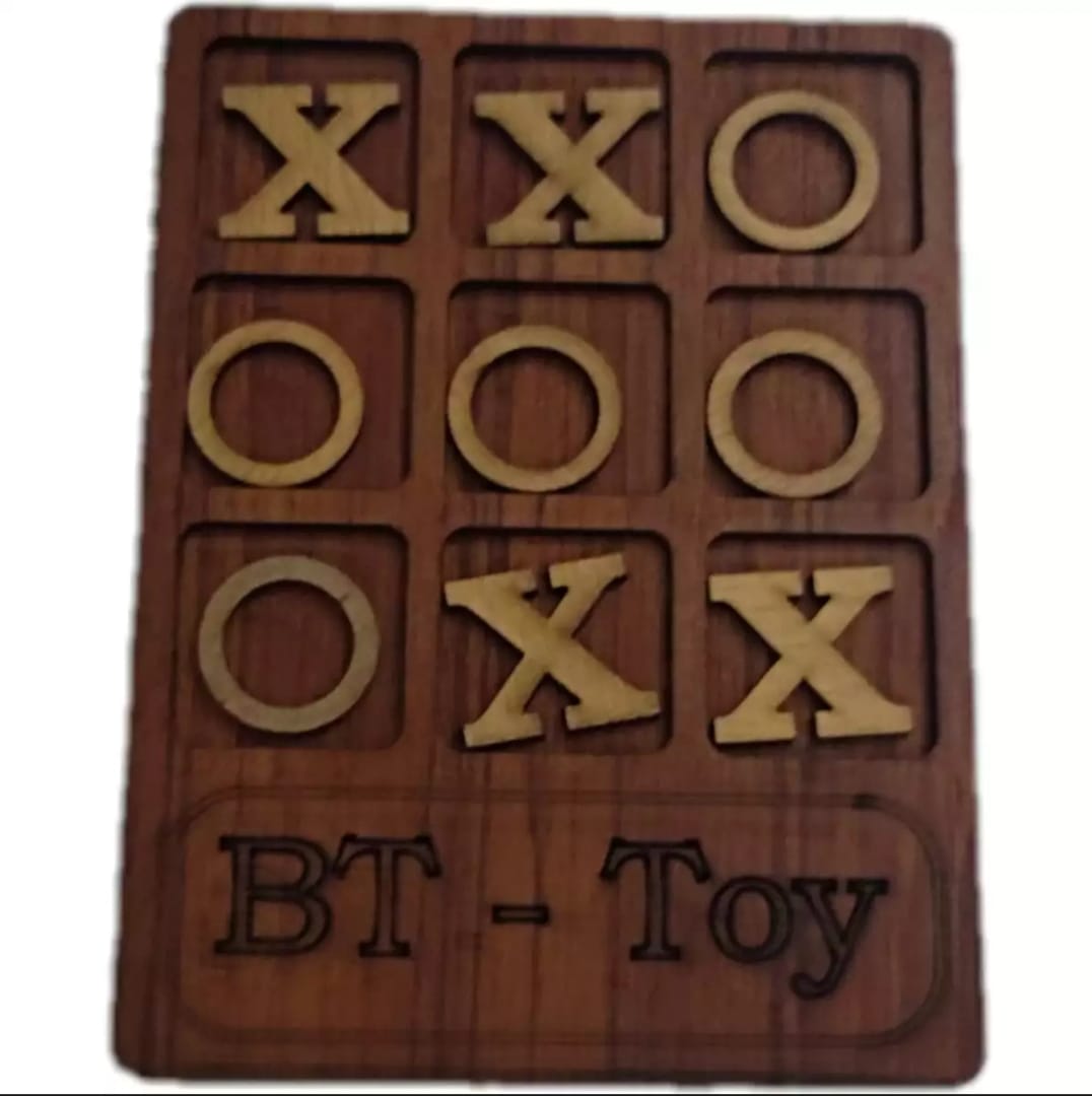 Tic Tac Toe (New and Improved Design)/Noughts and Crosses Wooden ...