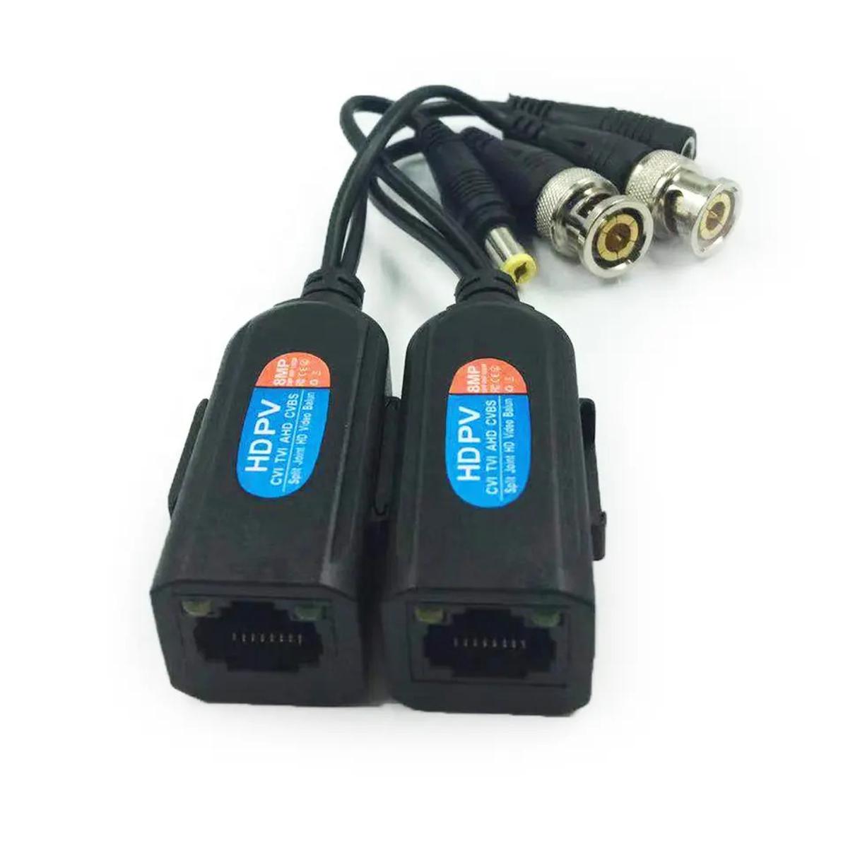 BNC to Cat 6 connector Upto 8MP HD PV PVD PVA PVDA CVI AHD TVI CVBS split joint HD passive video ...