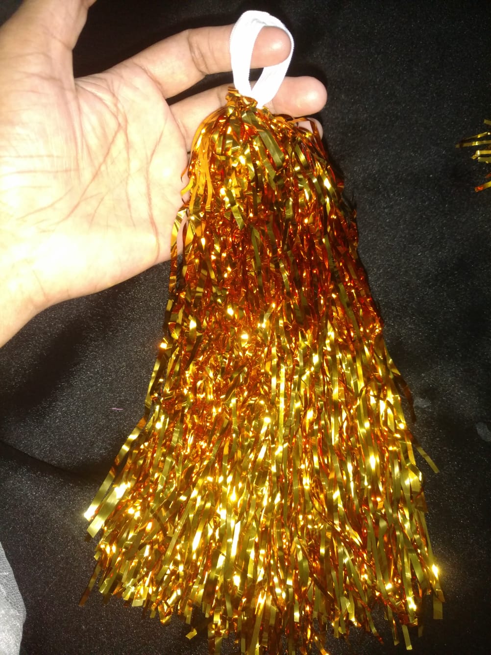 1pcs approx 13 inch Long Yellow Foil Cheerleader Pom Pom for kids elder ...