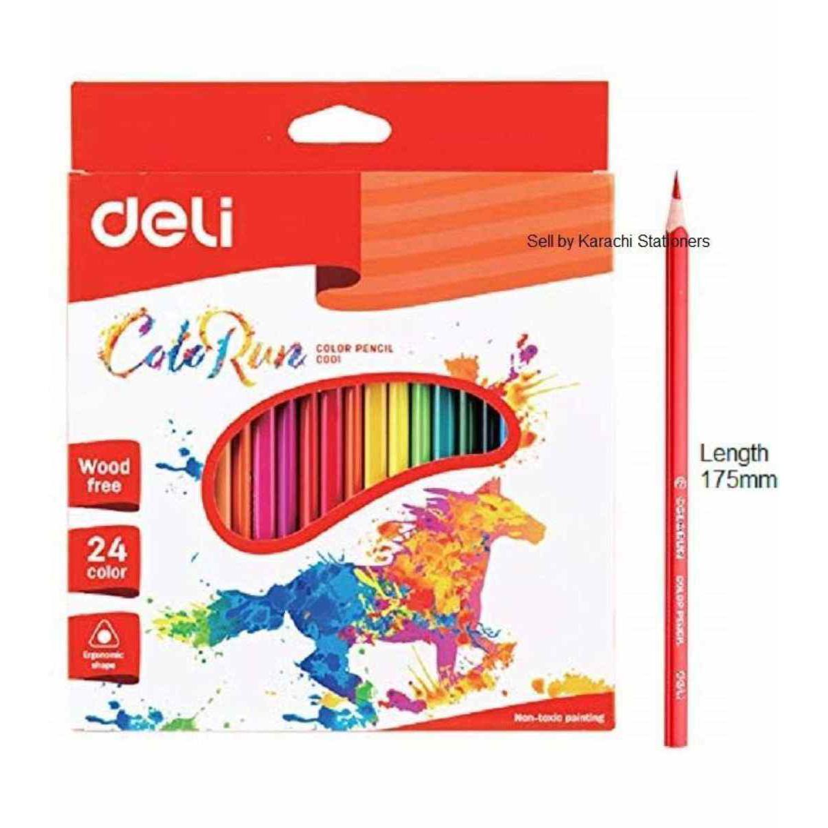 24 Colored Pencil Set - Pack of 24 Colour Student Coloring Multicolor ...