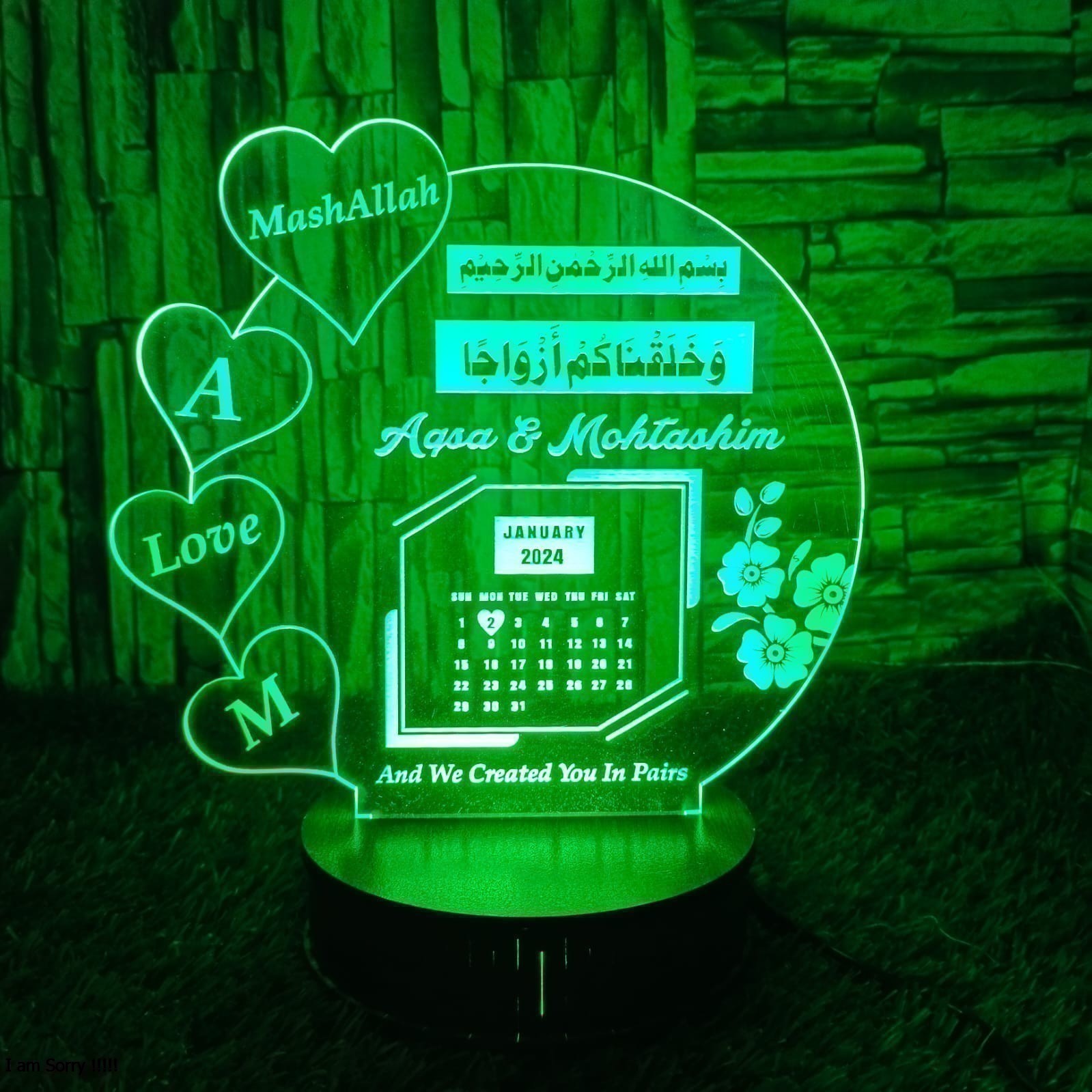 Customize 3D Illusion Calendar Lamp, Night Lamp, Lamp, Decoration Piece ...