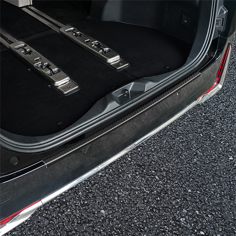 Car Leather Trunk External Sill Strips Trim Sticker for ALPHARD ...