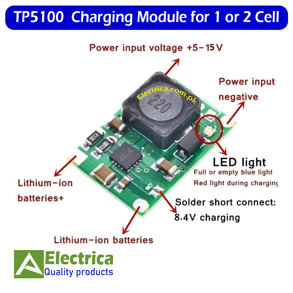 3/ 10 pcs TP5100 2A Li Ion 18650 Battery Charger Module for Single Cell ...