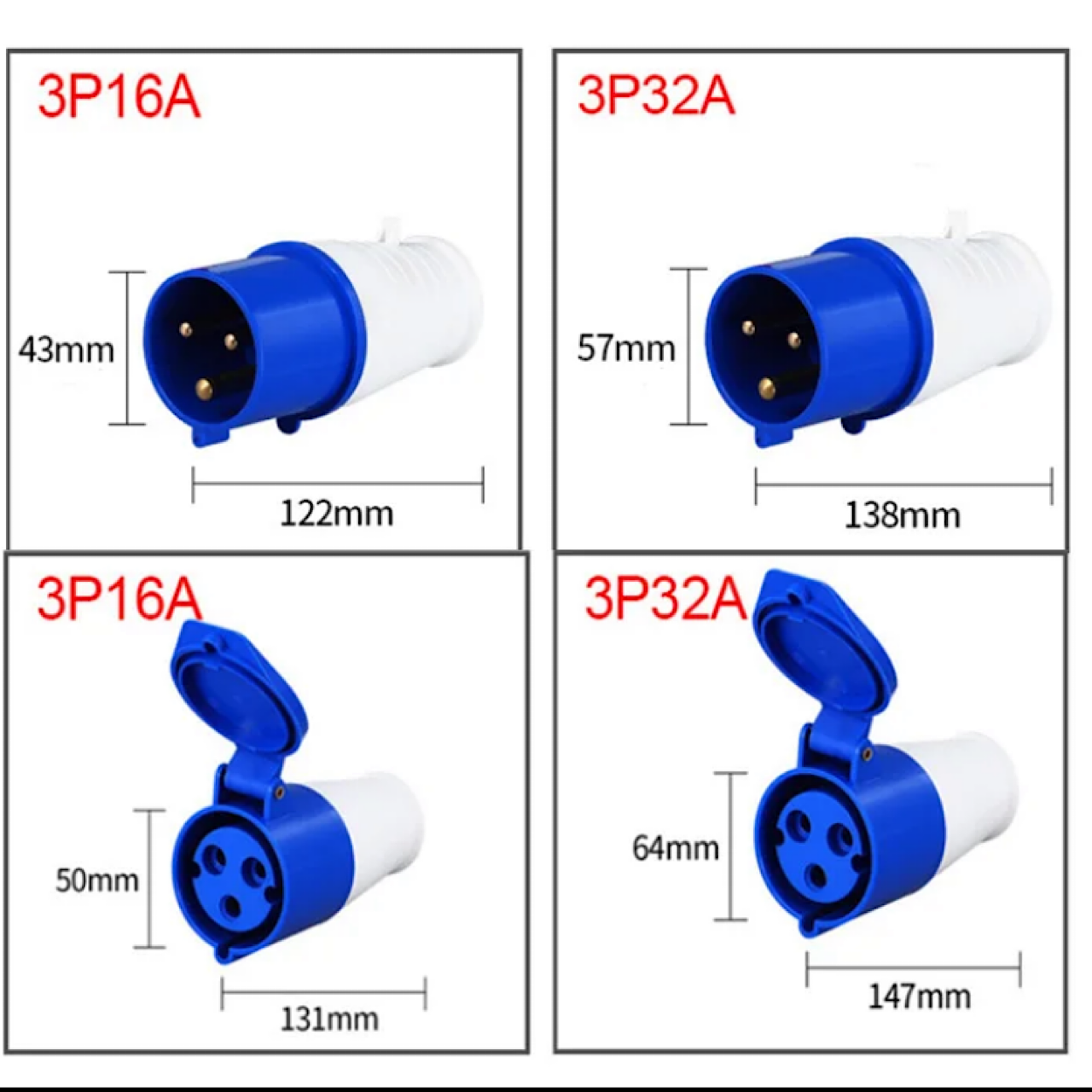 1Set Coupler Industrial Plug Socket Movable Connector 3Pin 4Pin 5Pin ...