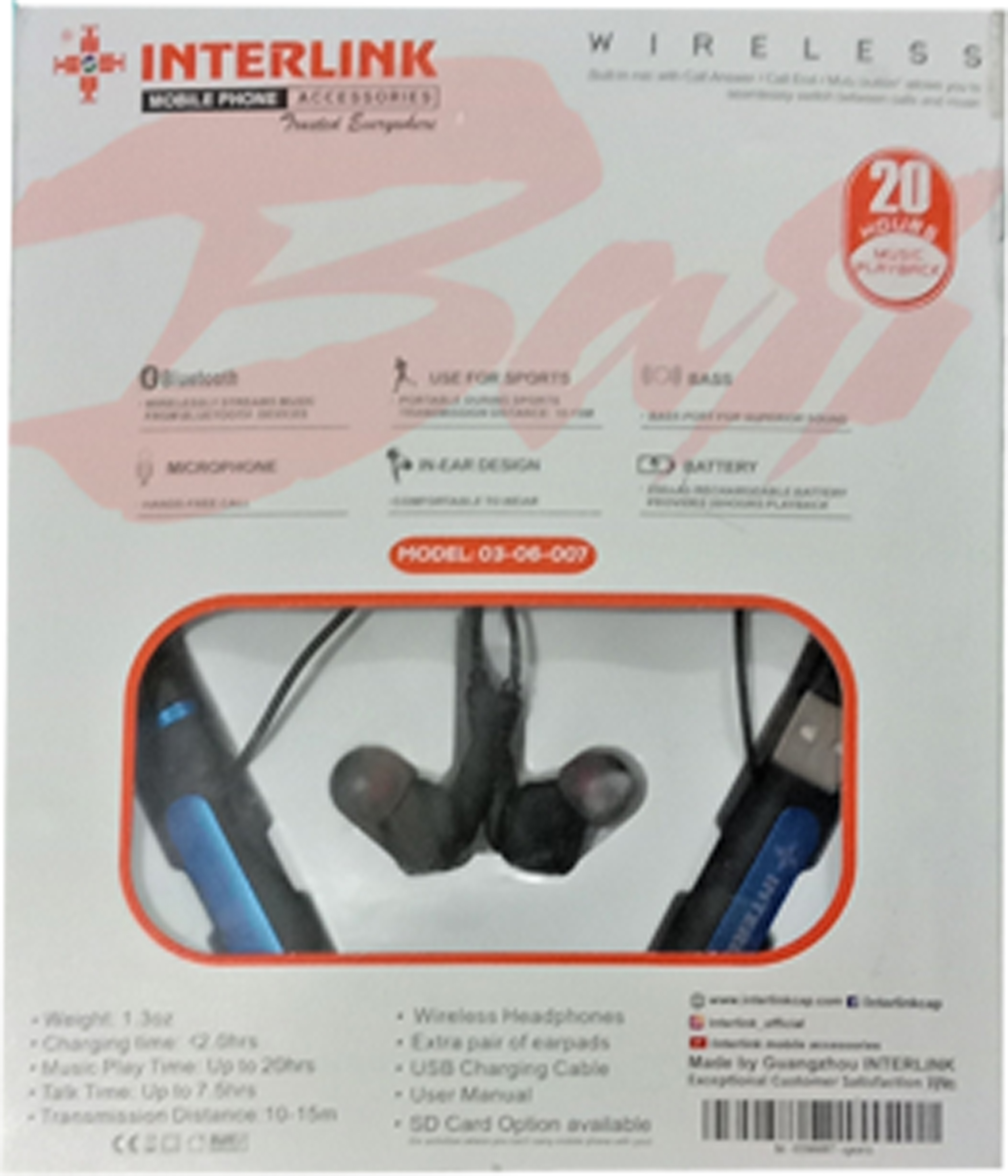 Interlink Sports (Bluetooth Neckband) | Daraz.pk