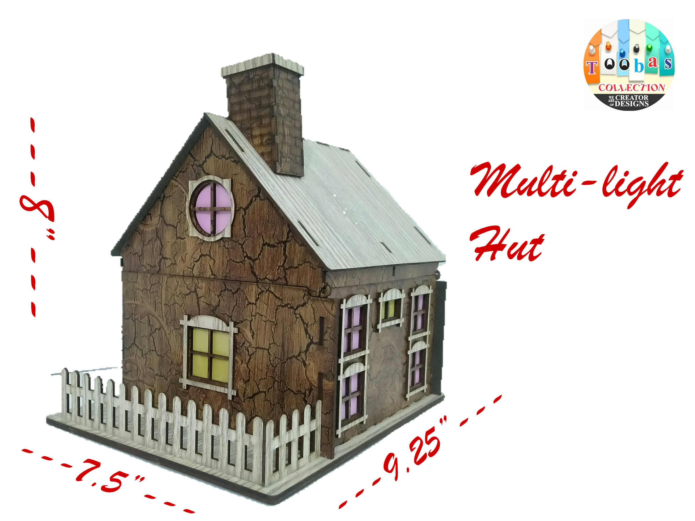 12 Volt Light Hut/3D Fancy Light Hut/Wooden Huts/Mini Huts/Wooden Small ...