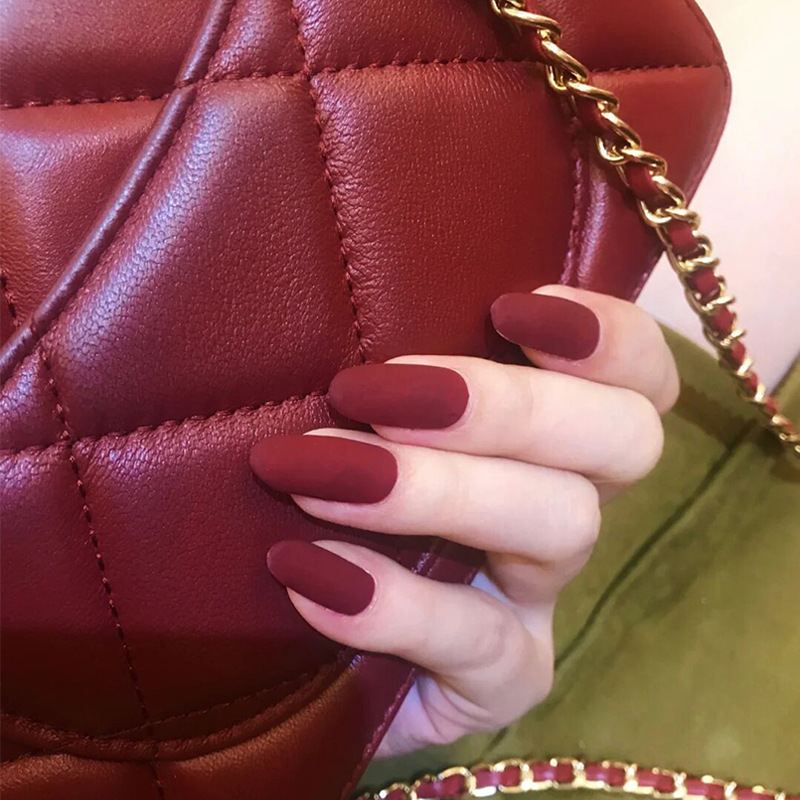 SUMMER 24 pcs Short Square and Round Matte Nails,Shape Natural Women ...