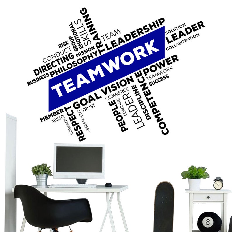 Teamwork Workplace Inspirational Quote Office Wall Art Motivational ...