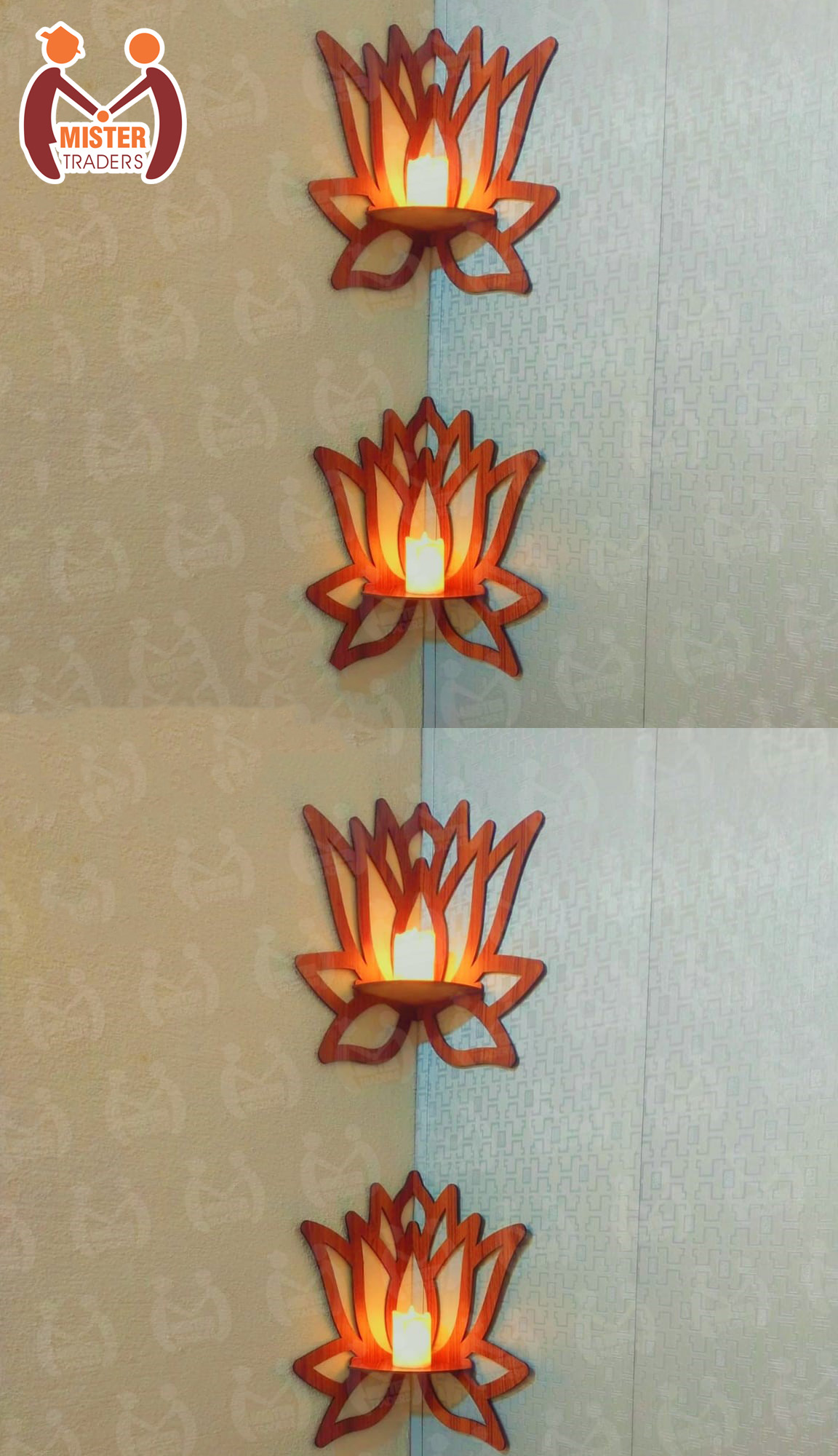 Mister Traders Brand Lotus Shaped Wall Shelf, Modern Wall Mounted Shelf ...