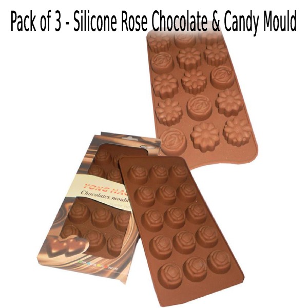 Pack of 3 - Silicone Rose Chocolate & Candy Mold | Daraz.pk