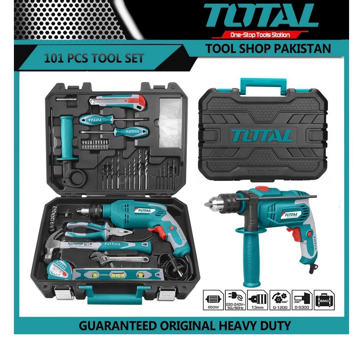 Total 101 Piece Professional Tool Set With Drill 650W Variable Speed Froward/Reverse | atelier ...