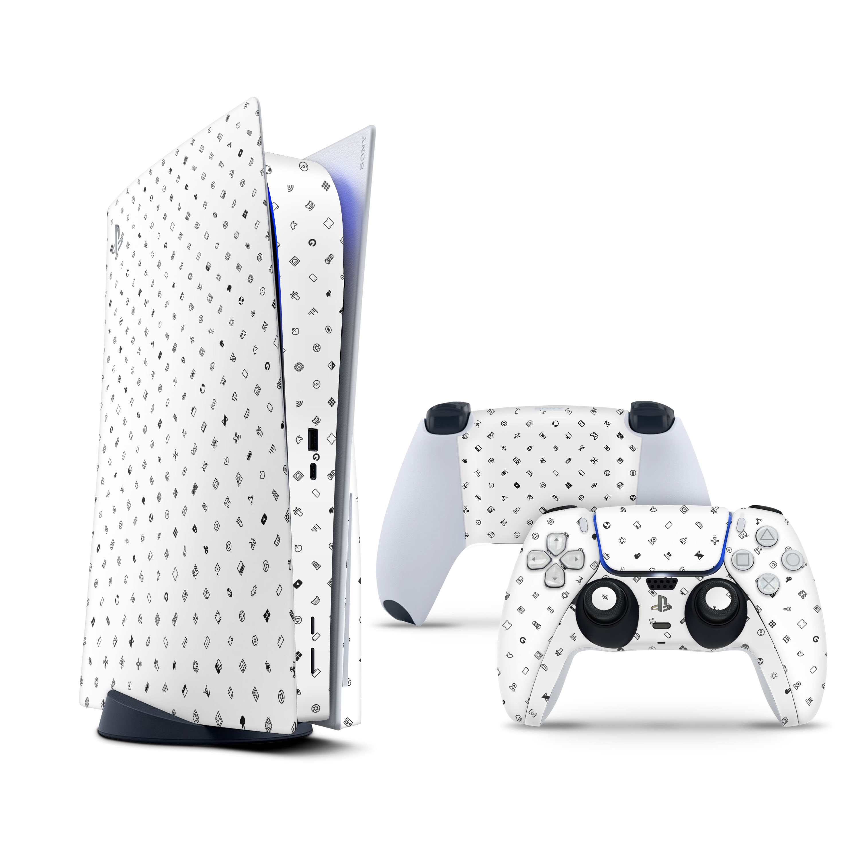 Ps5 Disk Edition Icons White Skin/Wrap Included Controller Skin ( Its ...