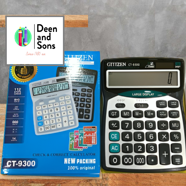 Desktop Calculator Large - CT-9300 14 Digit Display with Solar Dual ...