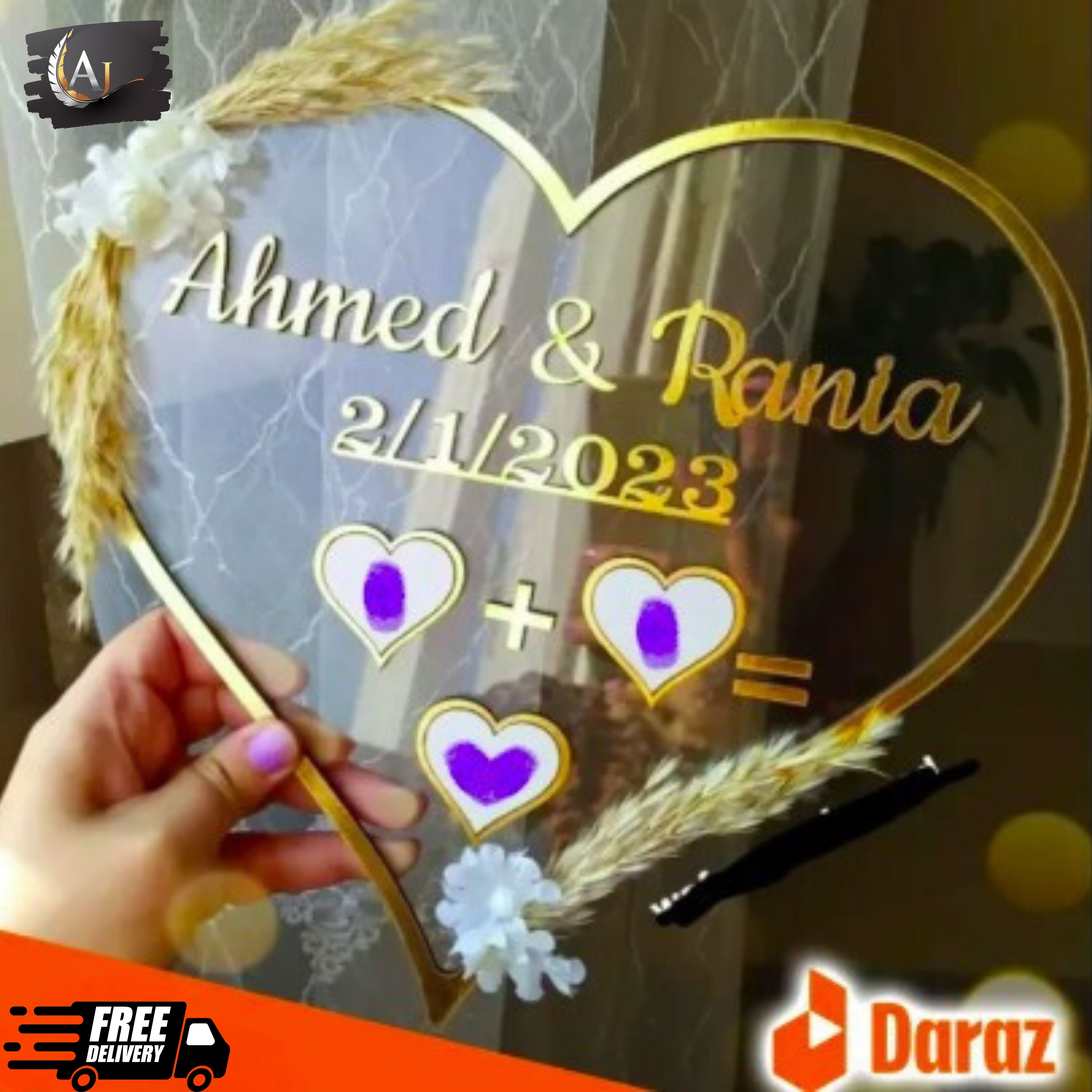 Customized nikkah frame for wedding made of acrylic Nikkah Certificate ...