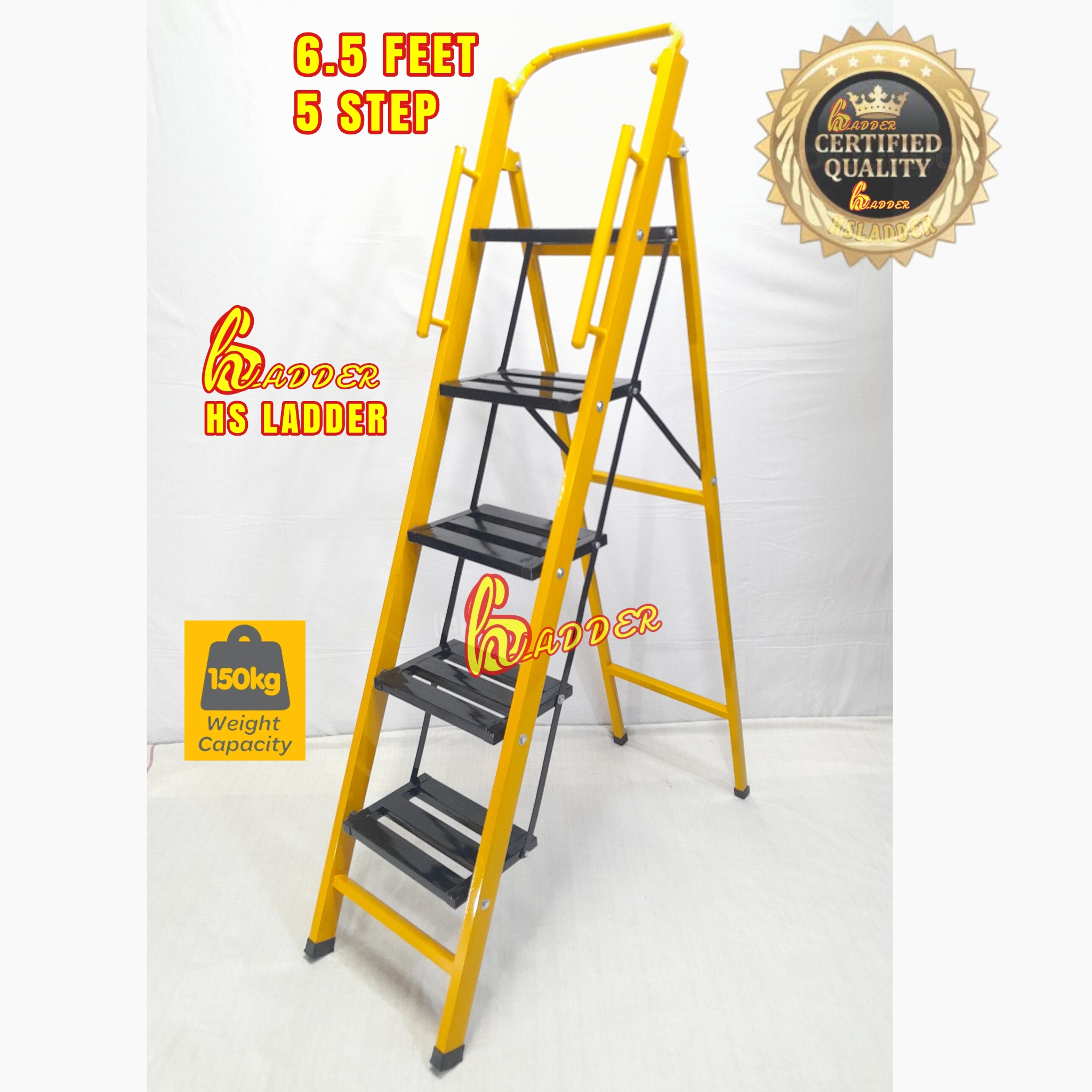5 Step Foldable Ladder Heavy Duty Step Handle Attach | Daraz.pk