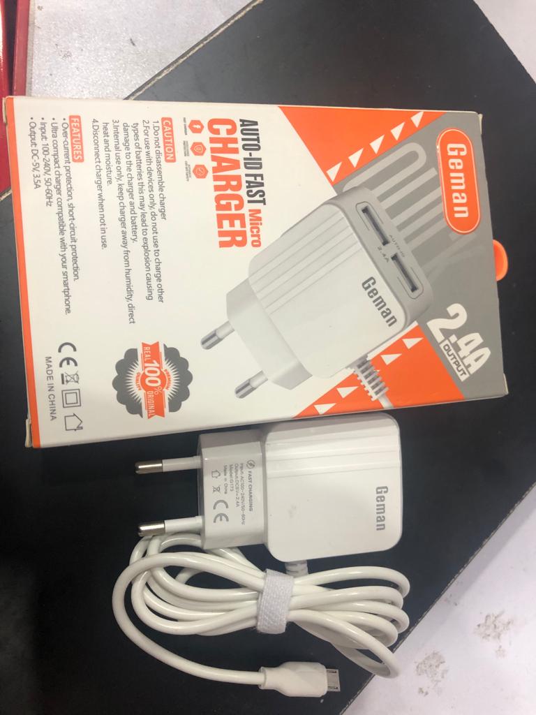 Geman Auto-ID Fast Charger, Micro usb, 5V-2.4A output | Daraz.pk