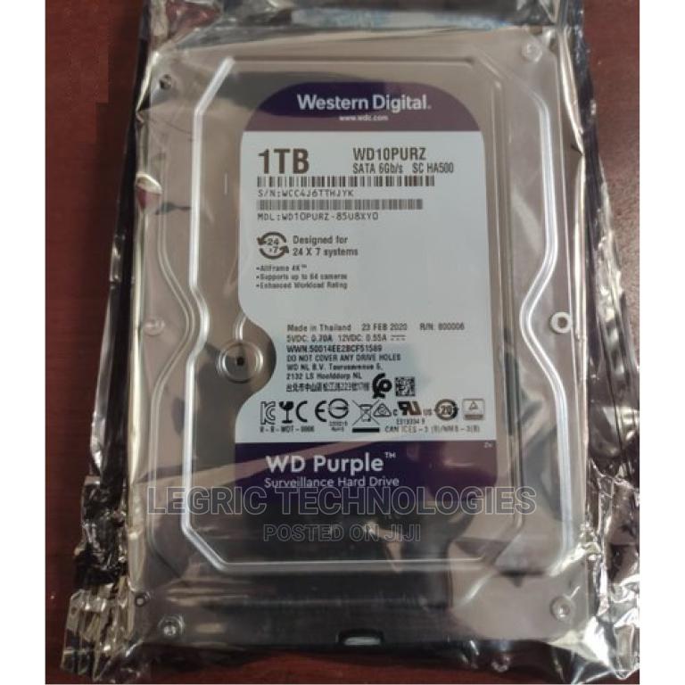 WD Hard Drive 1 TB Purple 24/7 Reliability for DVR and Personal Desktop Use 6mb Cache Made In ...
