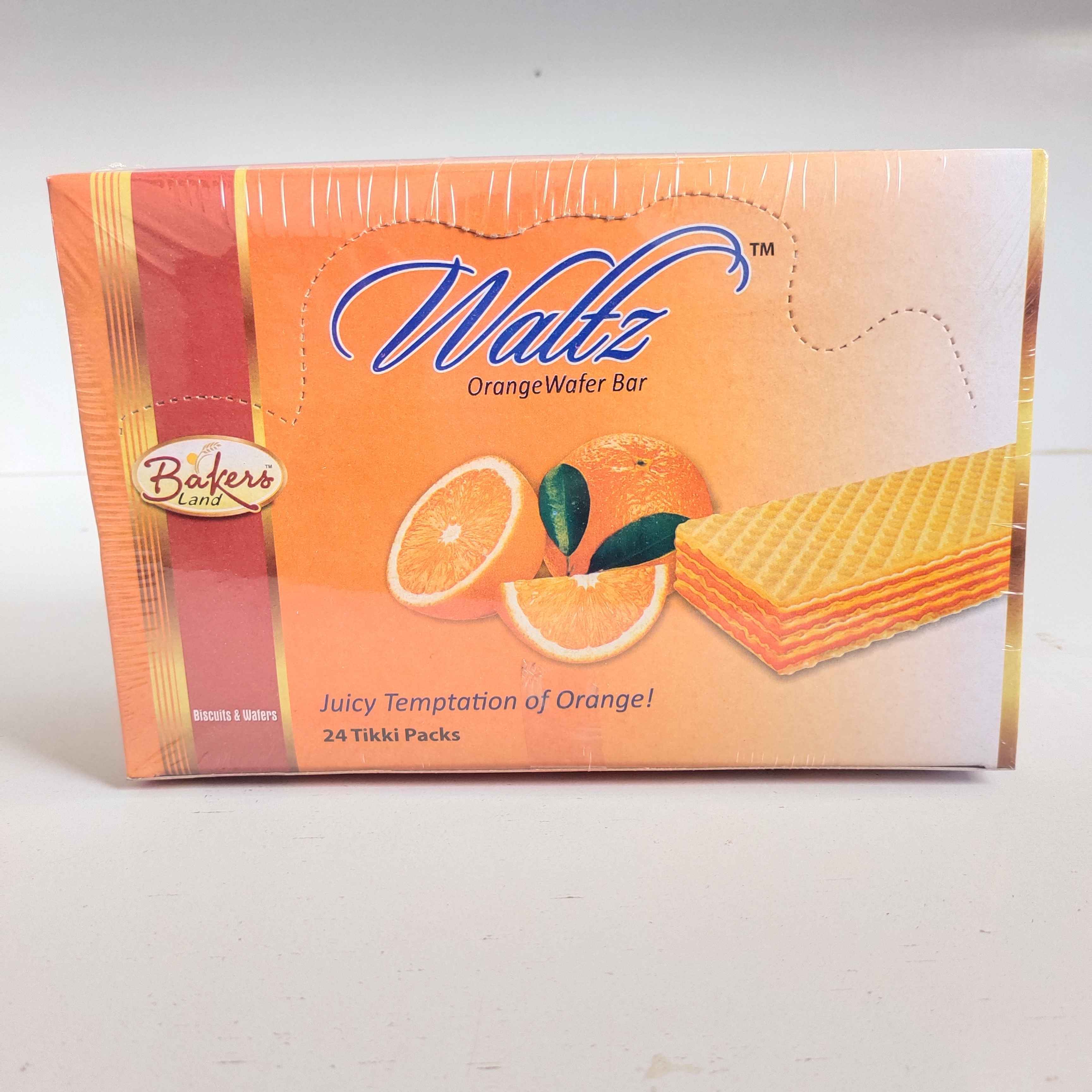 Bakers Land Waltz orange flavour wafer 24 packs / box Rs 5 | Daraz.pk