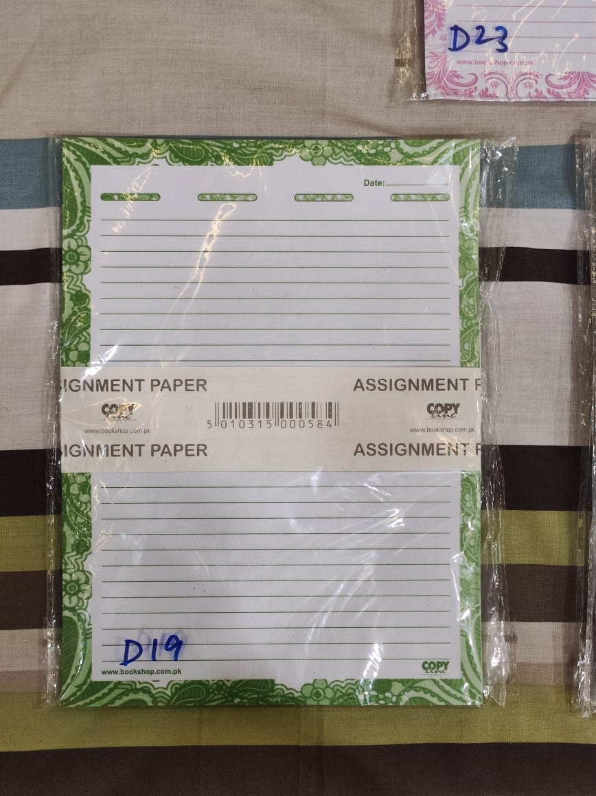 Pack of 60 Assignment Paper Sheets - Colored Border (Narrow Lining ...