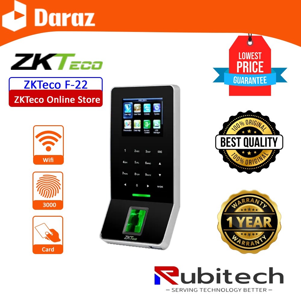 Wifi Based Time Attendance Machine (ZK-Teco F22) | Daraz.pk